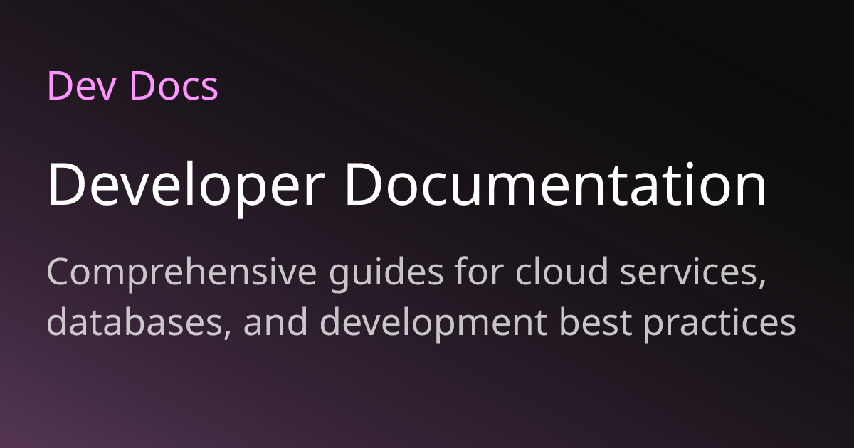 Developer Documentation | Dev Docs
